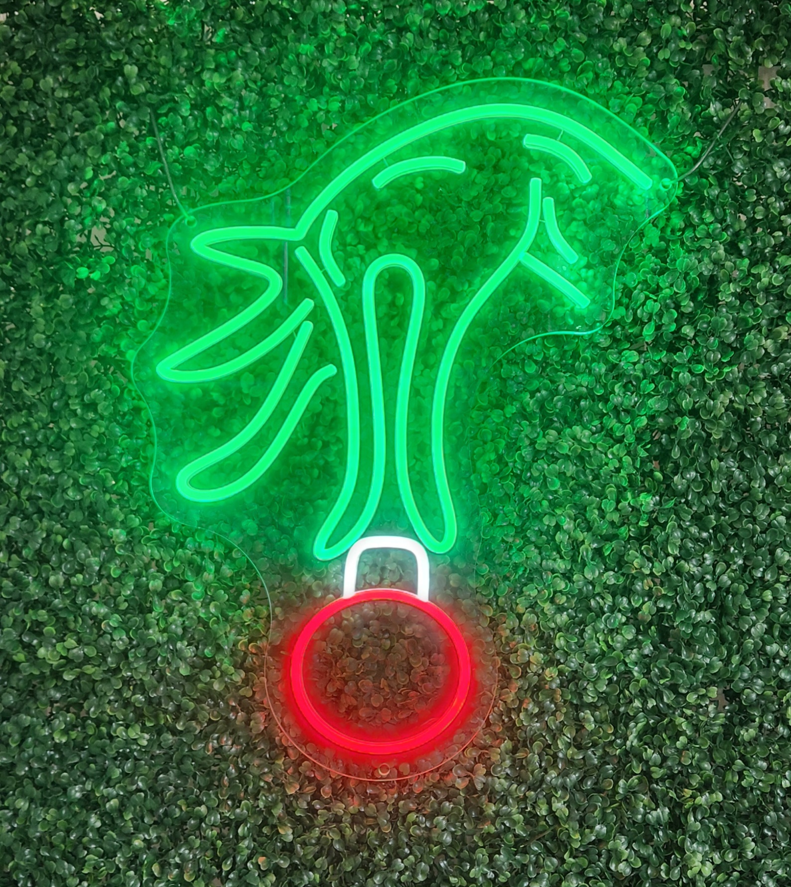 Neon Sign " Grinch Hand with Ornament" - Chair Flair