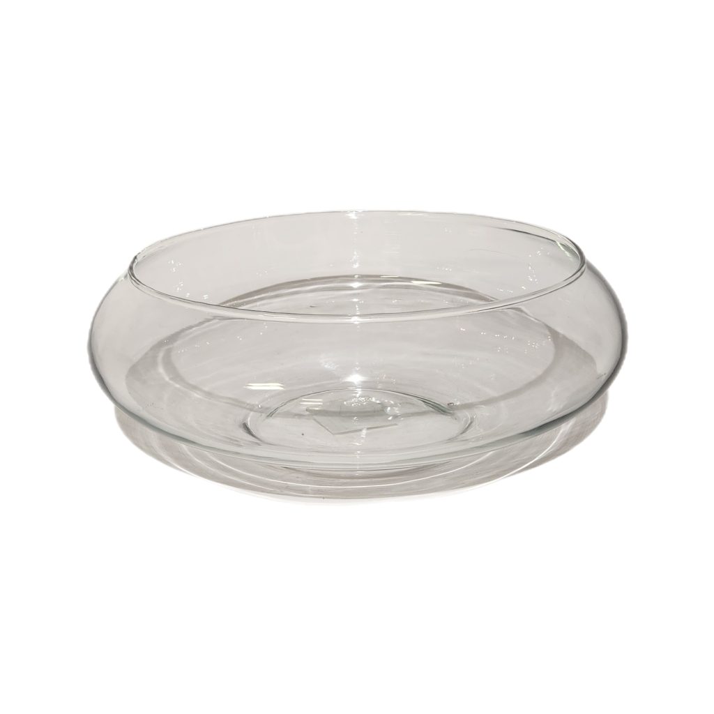 Glass Round Flat Vase - Chair Flair