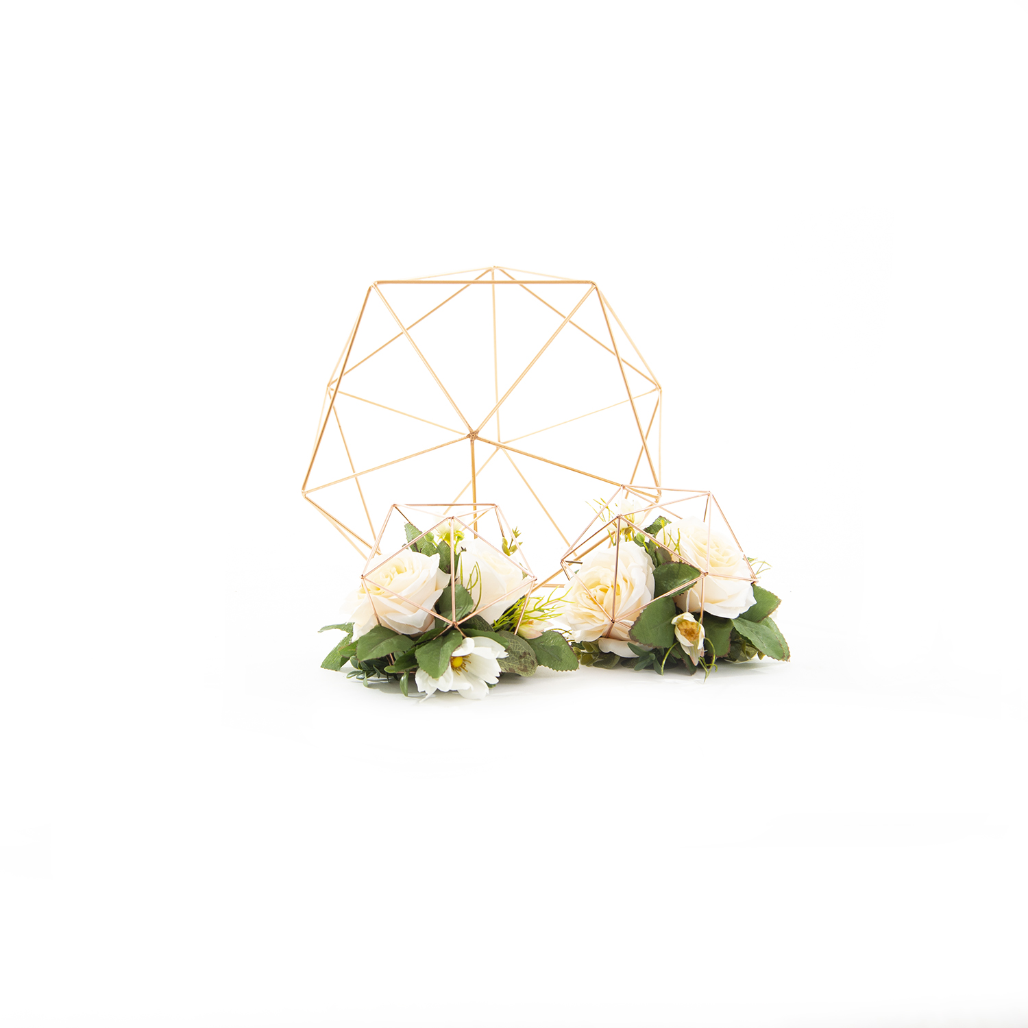 Large Rose Gold Geometric Floral Centrepiece | Chair Flair